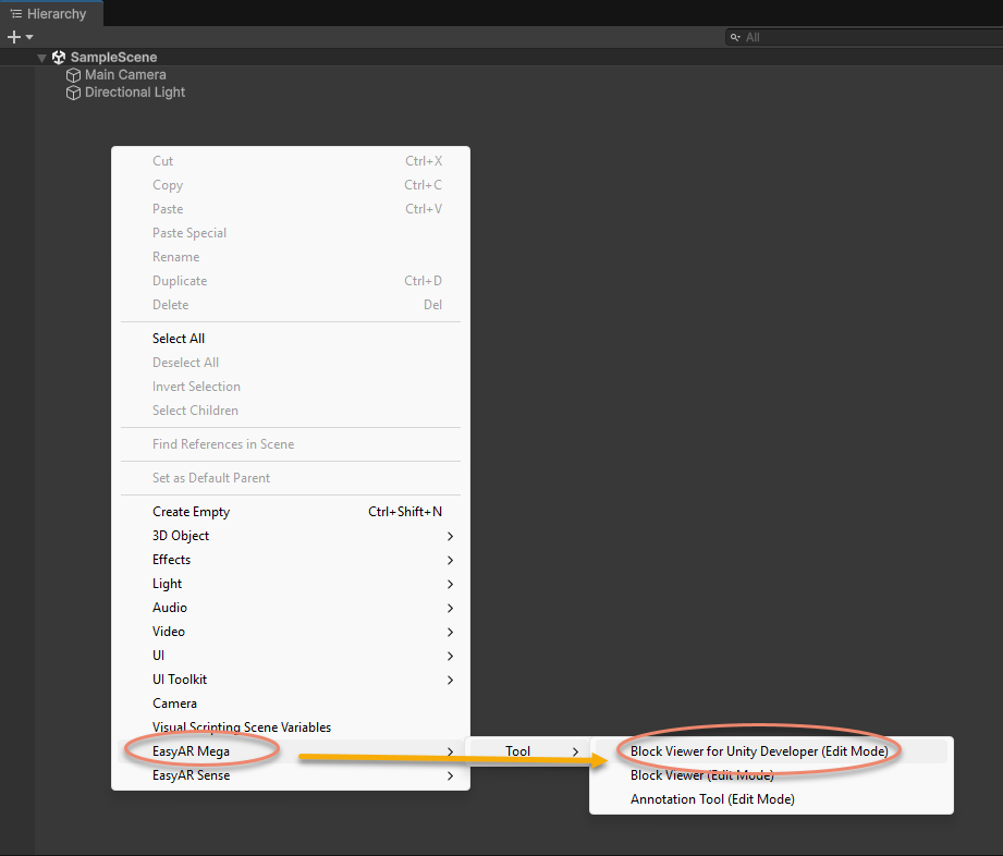 Block浏览工具（Unity开发） — EasyAR Mega 文档